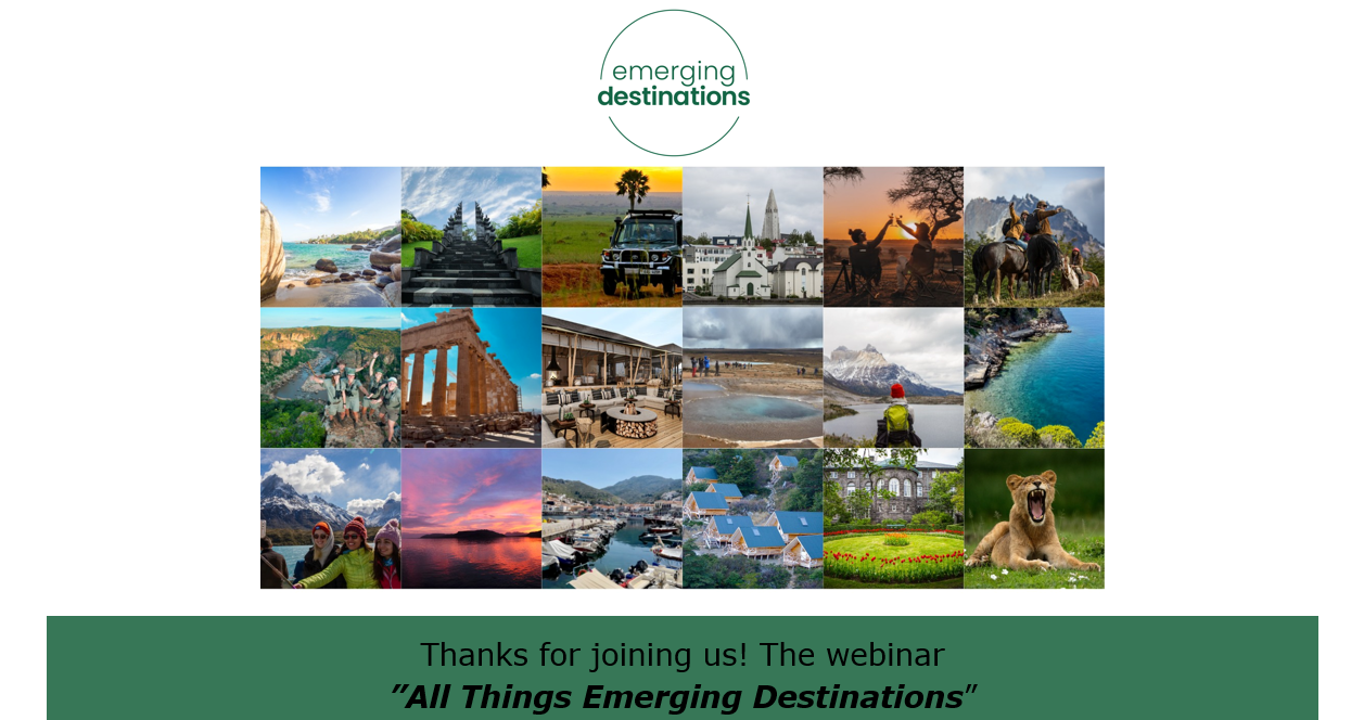 Webinars | Emerging Destinations